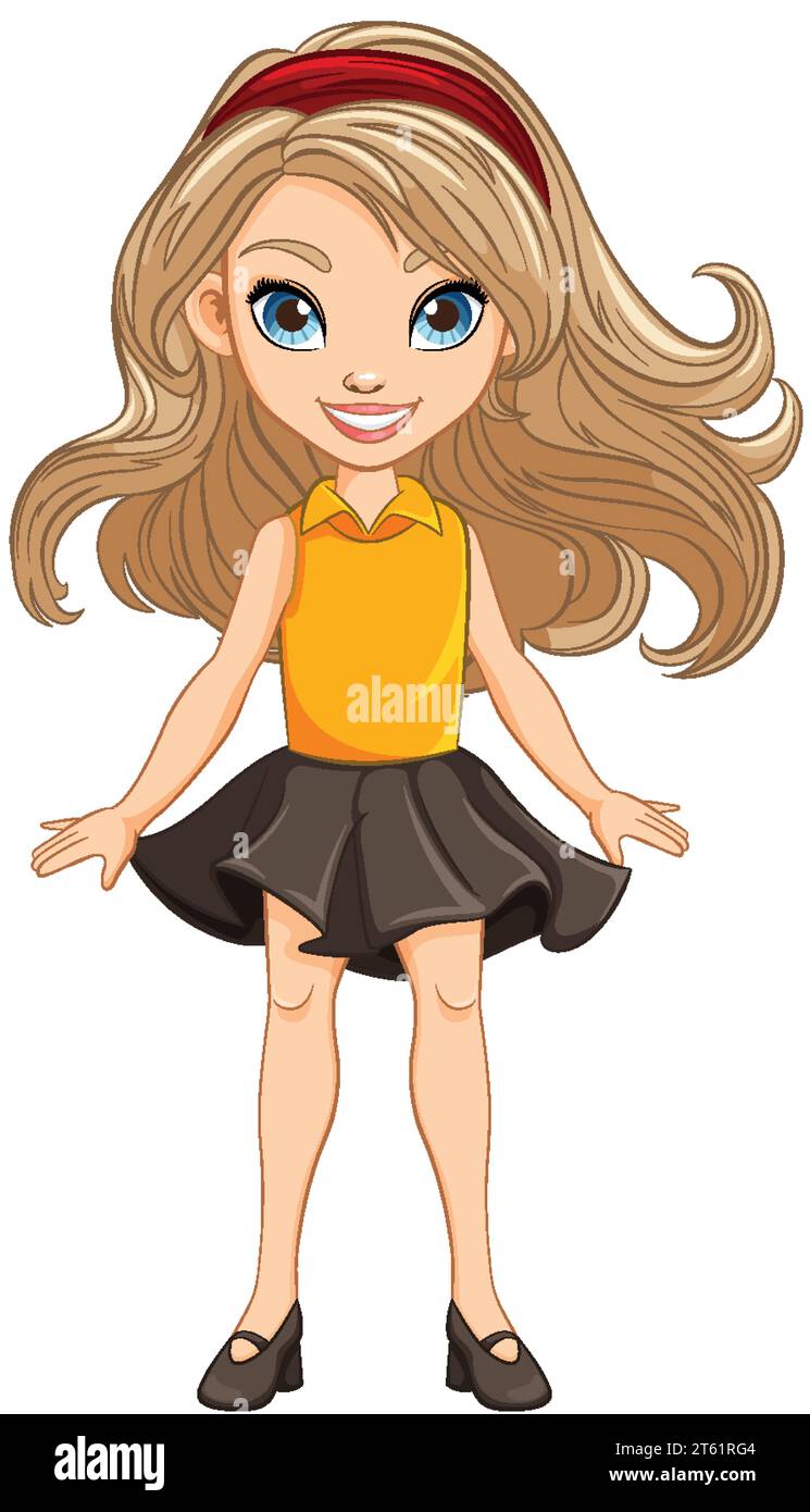 An attractive female cartoon character wearing a stylish mini skirt ...