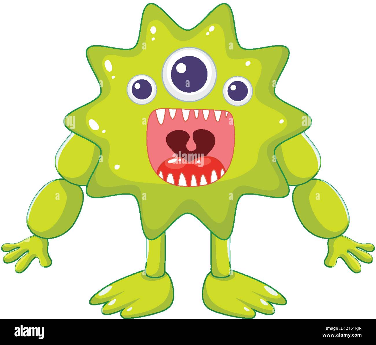 A cute and lovable three-eyed alien monster illustration Stock Vector ...