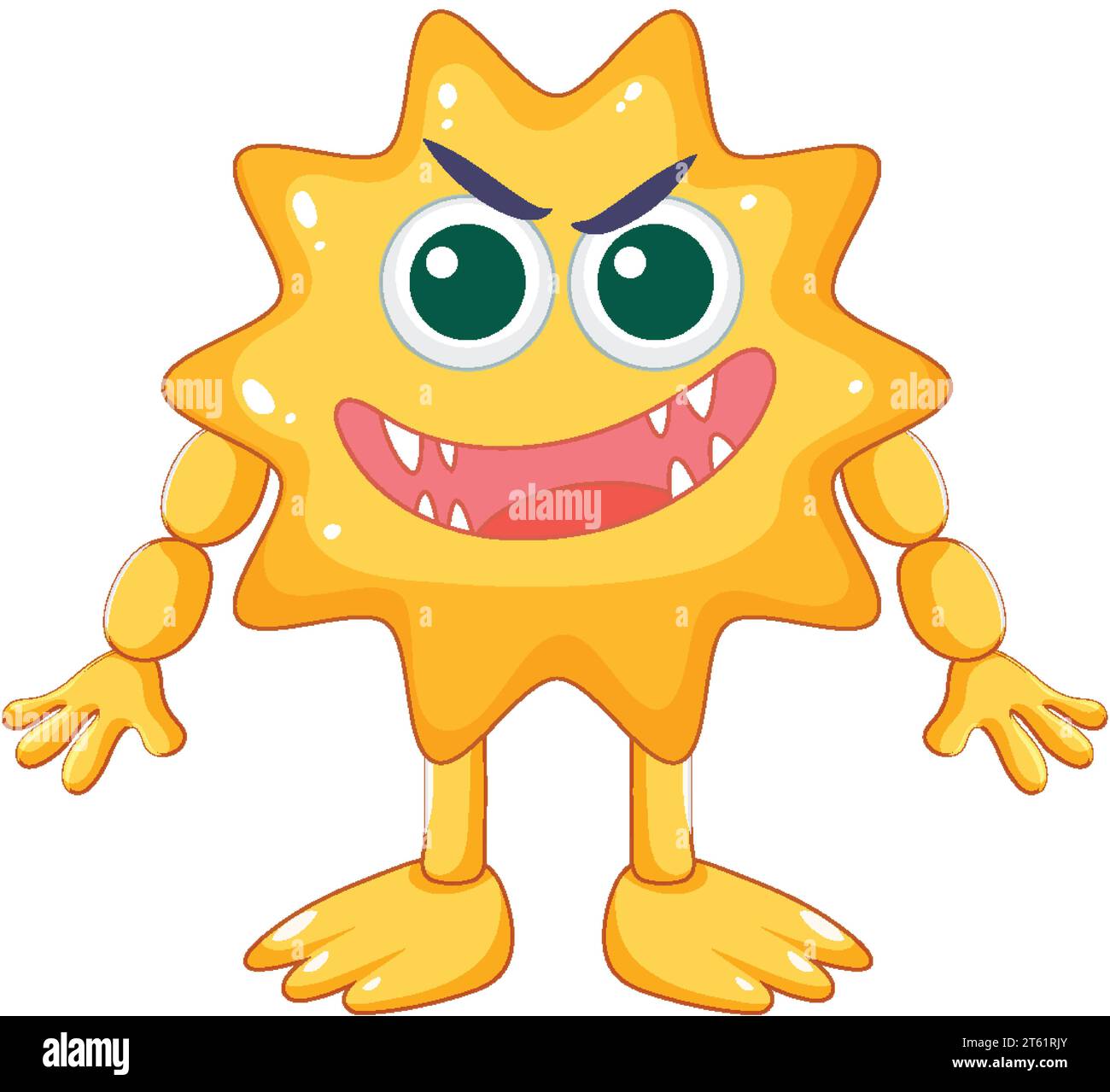 A cute and spiky group of yellow alien monsters Stock Vector Image ...