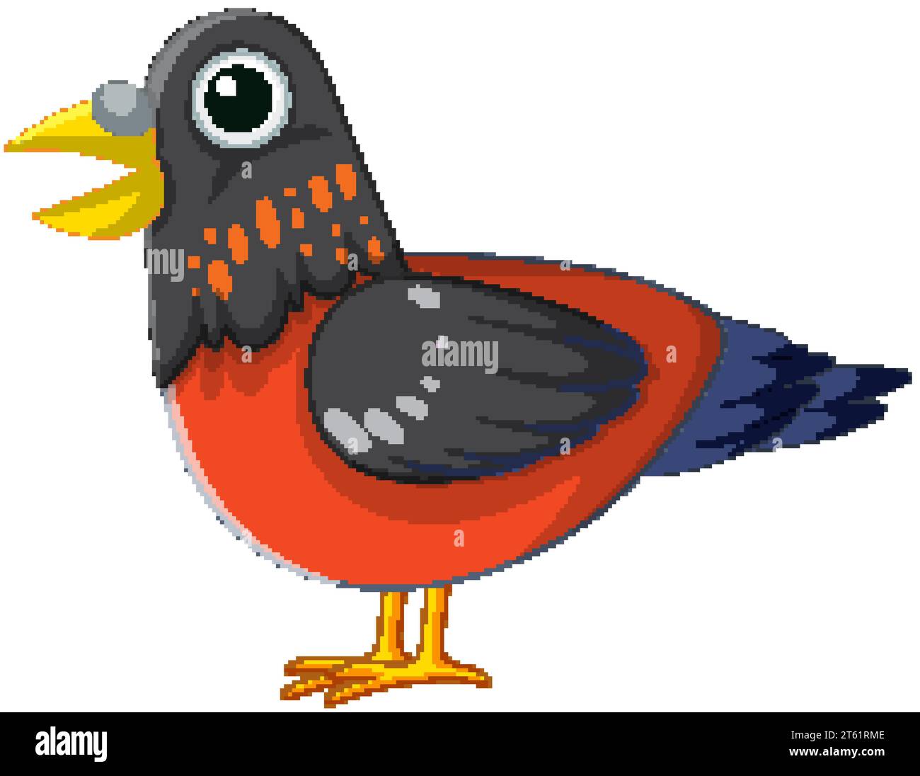 Vector illustration of a cute bird character in a standing pose Stock ...