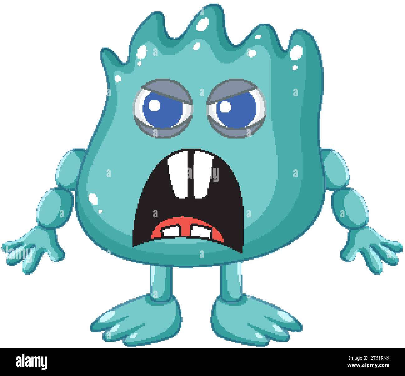 A vibrant vector illustration of a monstrous character with large teeth ...