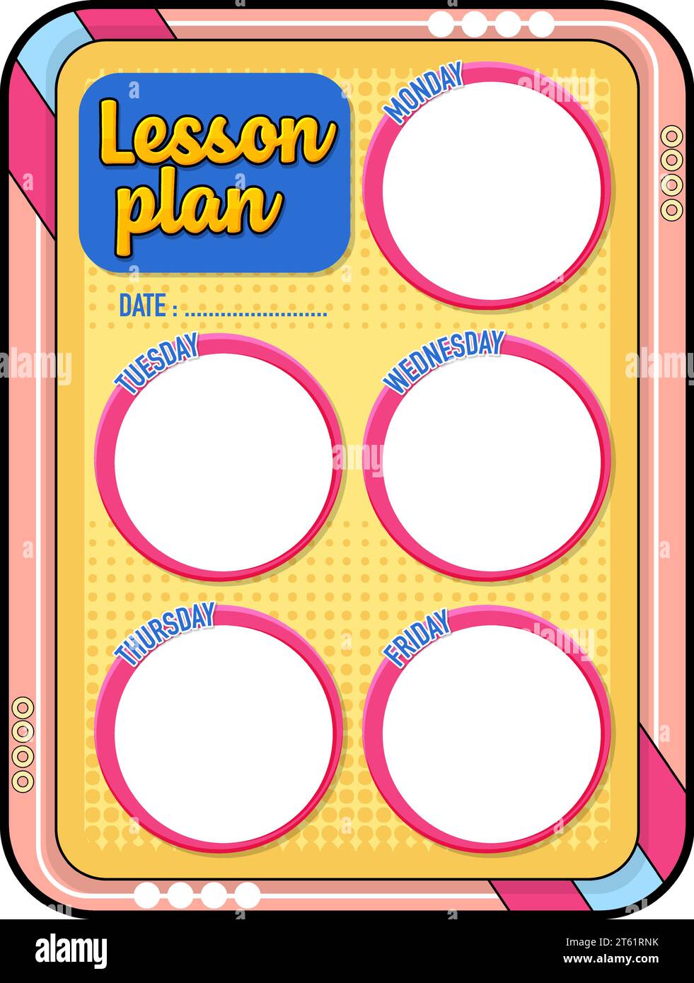 A vector cartoon illustration of a student's lesson plan and to-do list ...