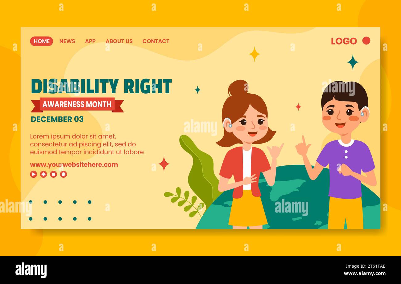 Disability Rights Awareness Month Social Media Landing Page Cartoon ...