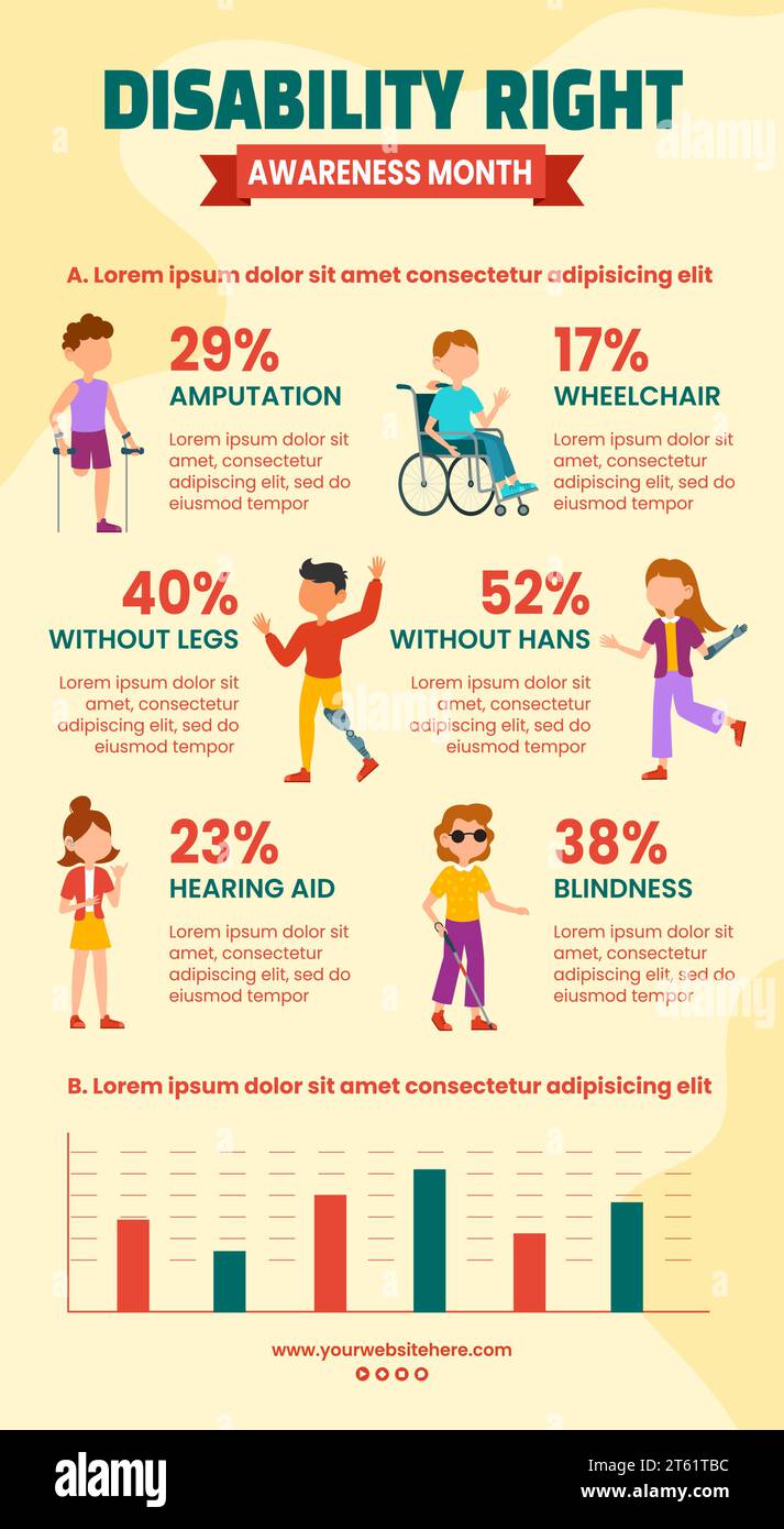Disability Rights Awareness Month Infographic Flat Cartoon Templates ...
