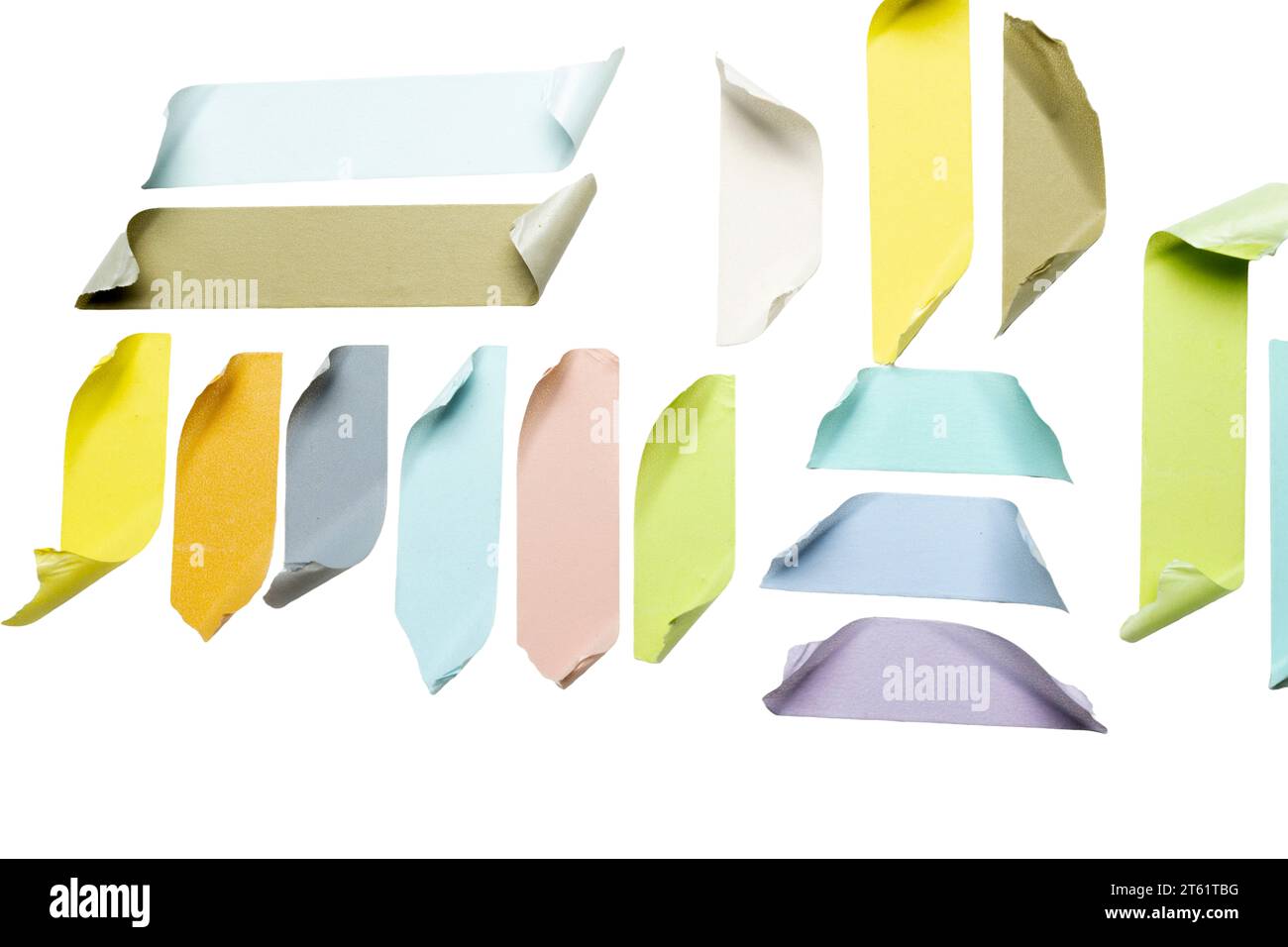 Colorful sticker paper tape with a white background Stock Photo - Alamy