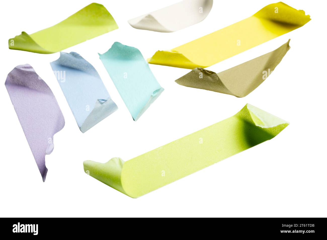 Colorful sticker paper tape with a white background Stock Photo - Alamy