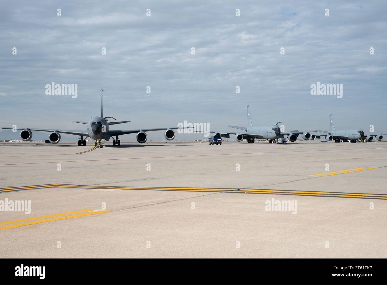 The fleet of KC-135R Stratotankers stand ready to respond at Roland R ...