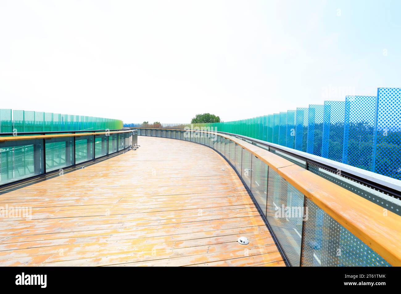 solar energy heat-collection plates and wooden platforms Stock Photo ...