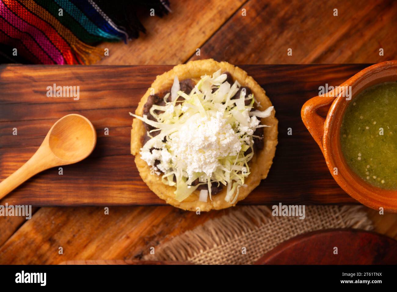 Sope. Traditional homemade Mexican food prepared with flattened and ...