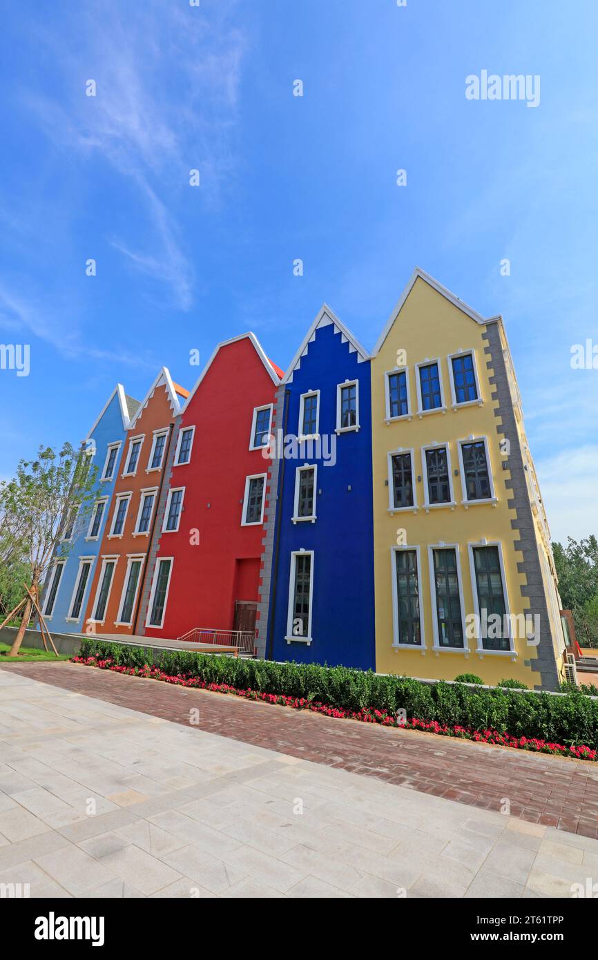 Holland style buildings in the park Stock Photo - Alamy