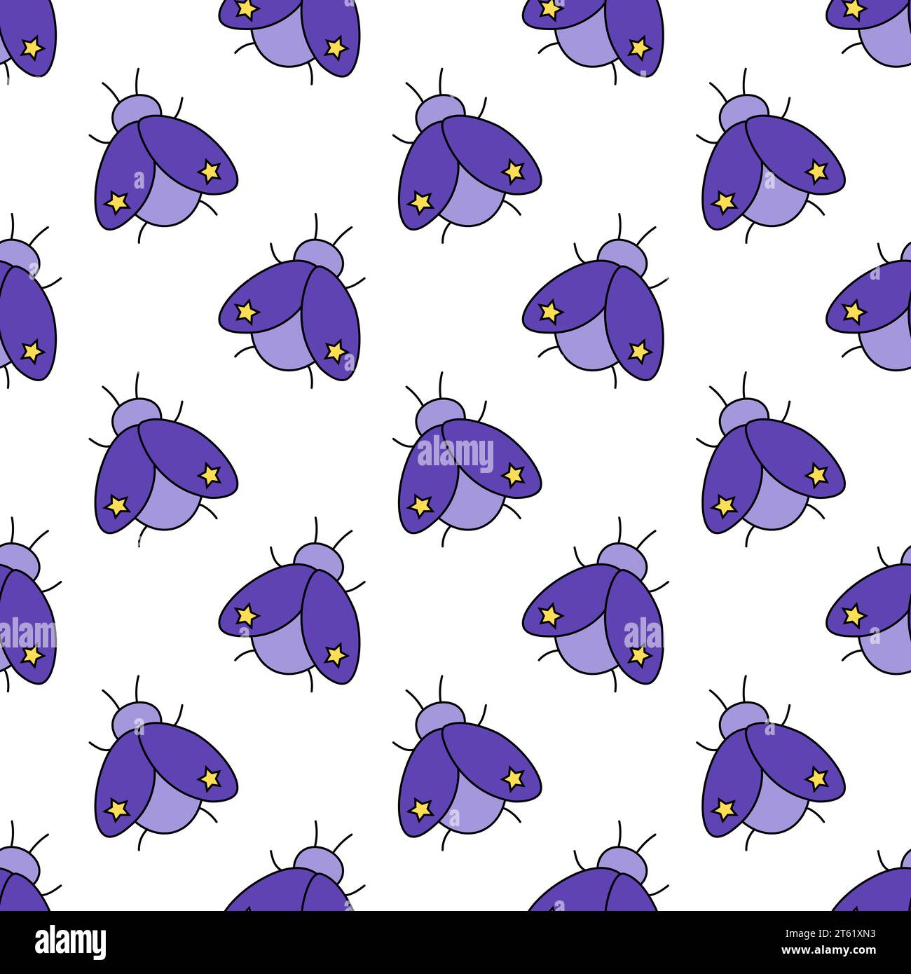 Seamless pattern with mystical bugs. Celestial insects with stars ...