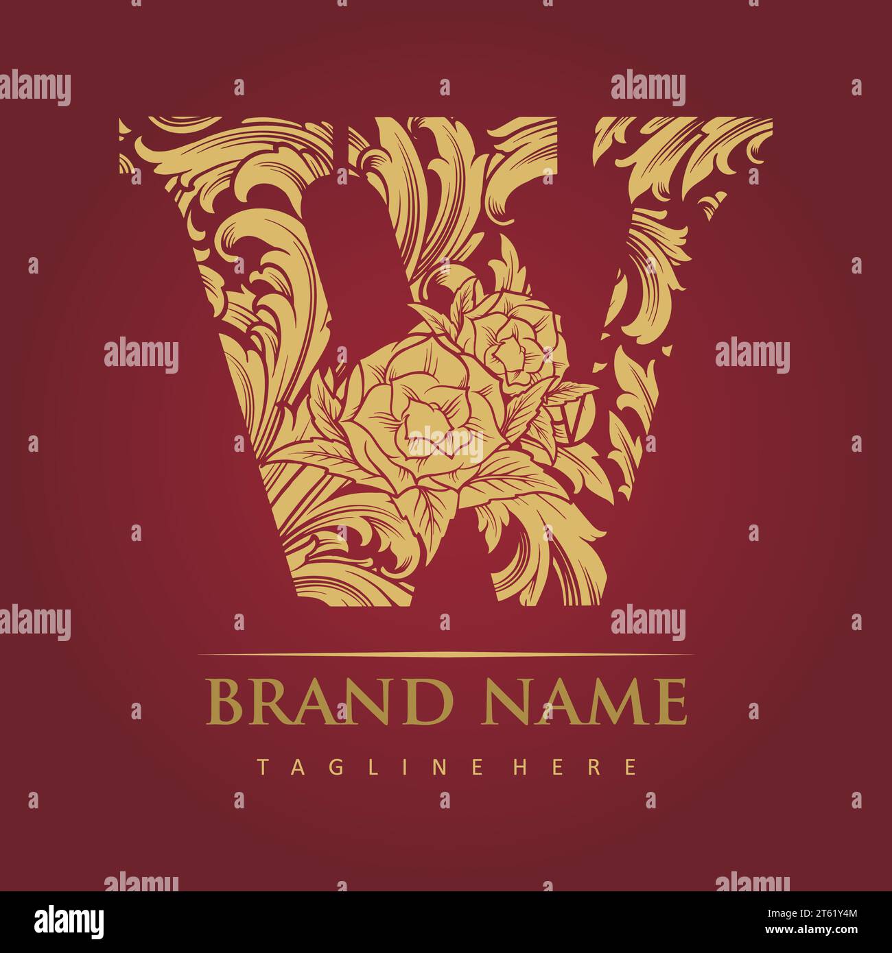 Classical opulence letter W initial monogram logo vector illustrations ...