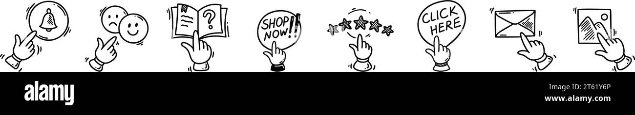 Click cursor icons set hi-res stock photography and images - Alamy