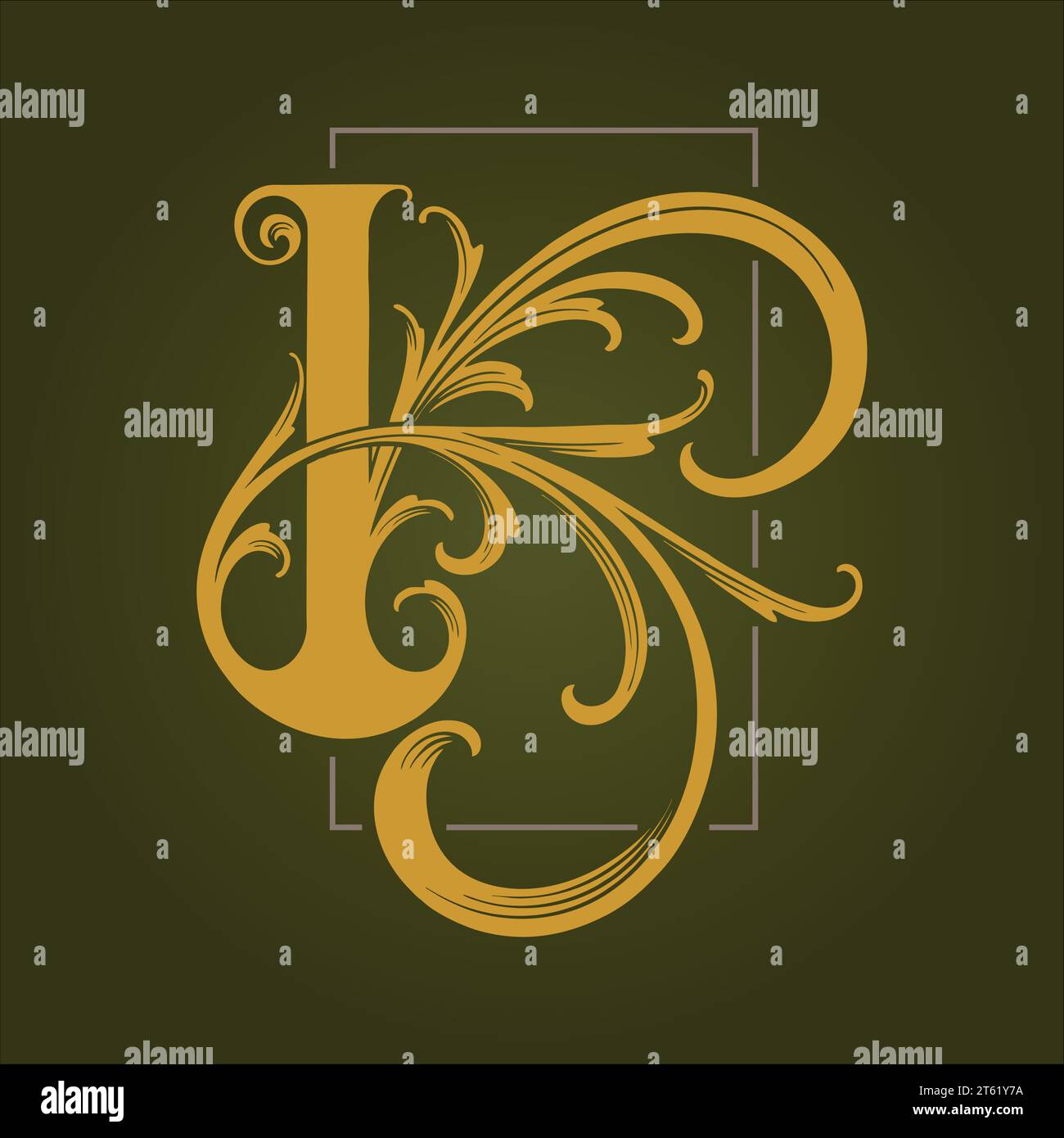 Classic letter K monogram logo ornate flourish vector illustrations for ...