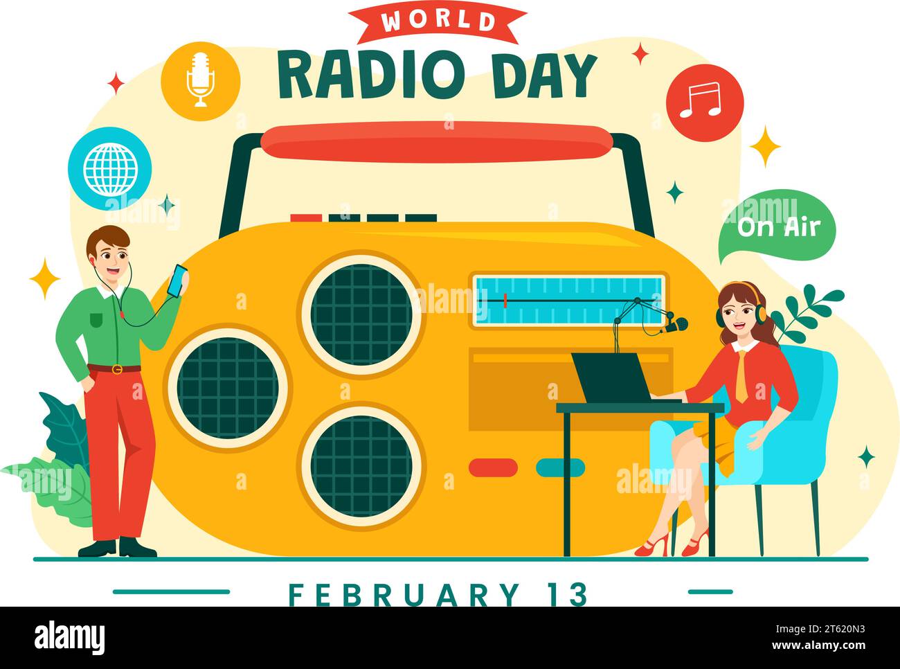 World Radio Day Vector Illustration on 13 February for Communication ...