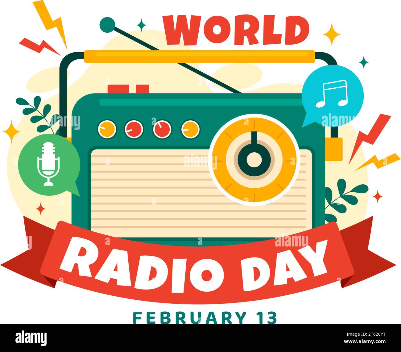 World Radio Day Vector Illustration on 13 February for Communication ...