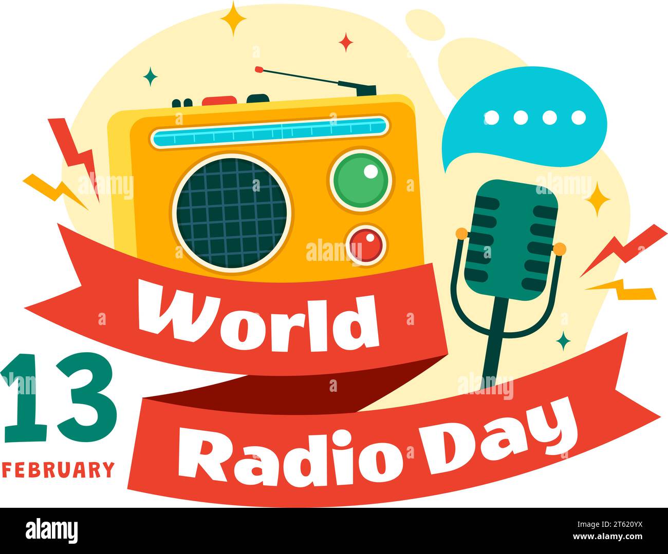 World Radio Day Vector Illustration on 13 February for Communication ...