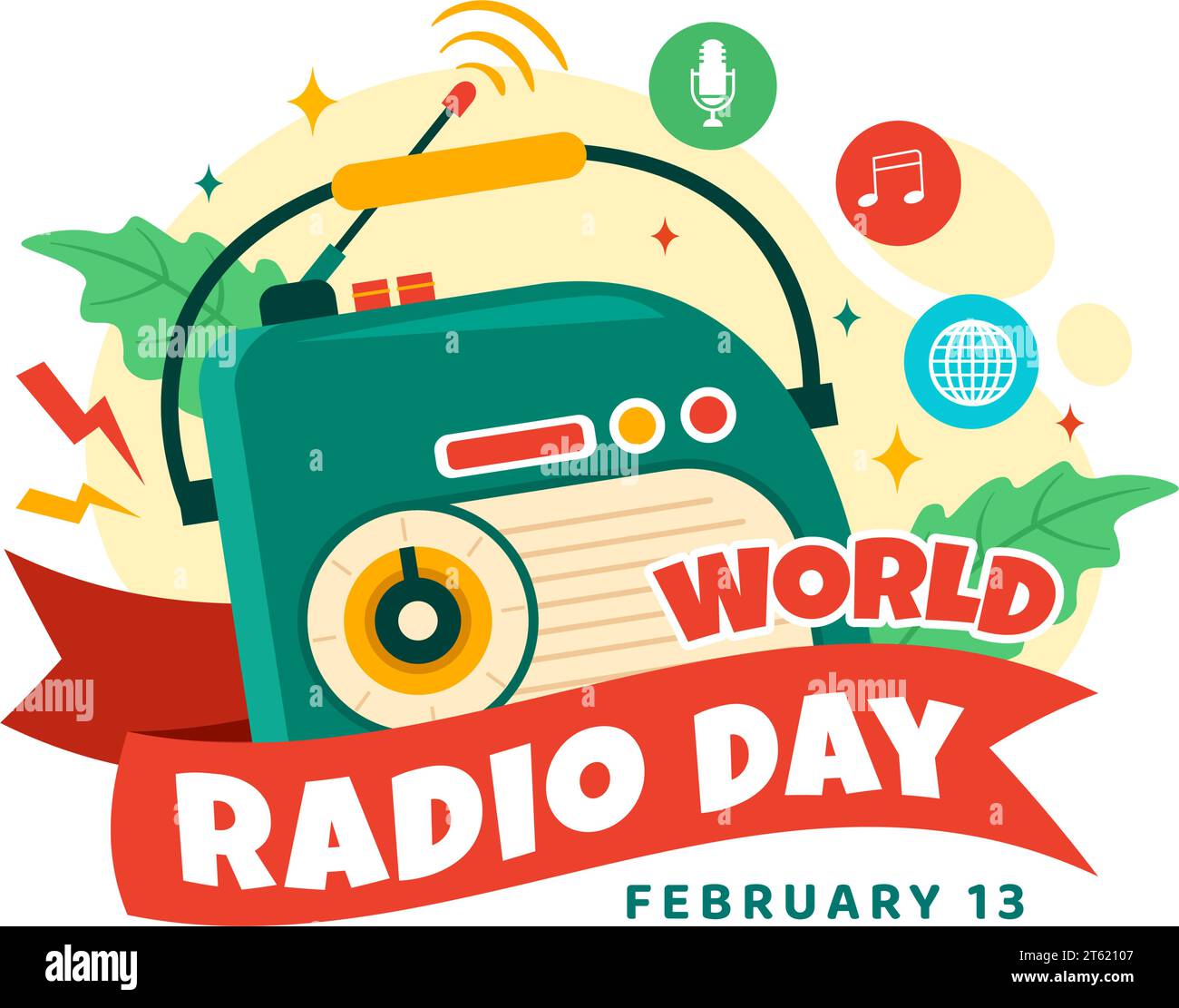 World Radio Day Vector Illustration on 13 February for Communication ...