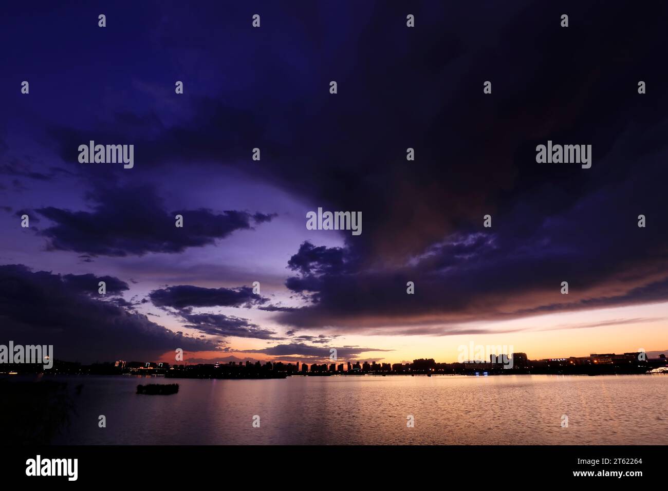 river scenery in the evening Stock Photo - Alamy