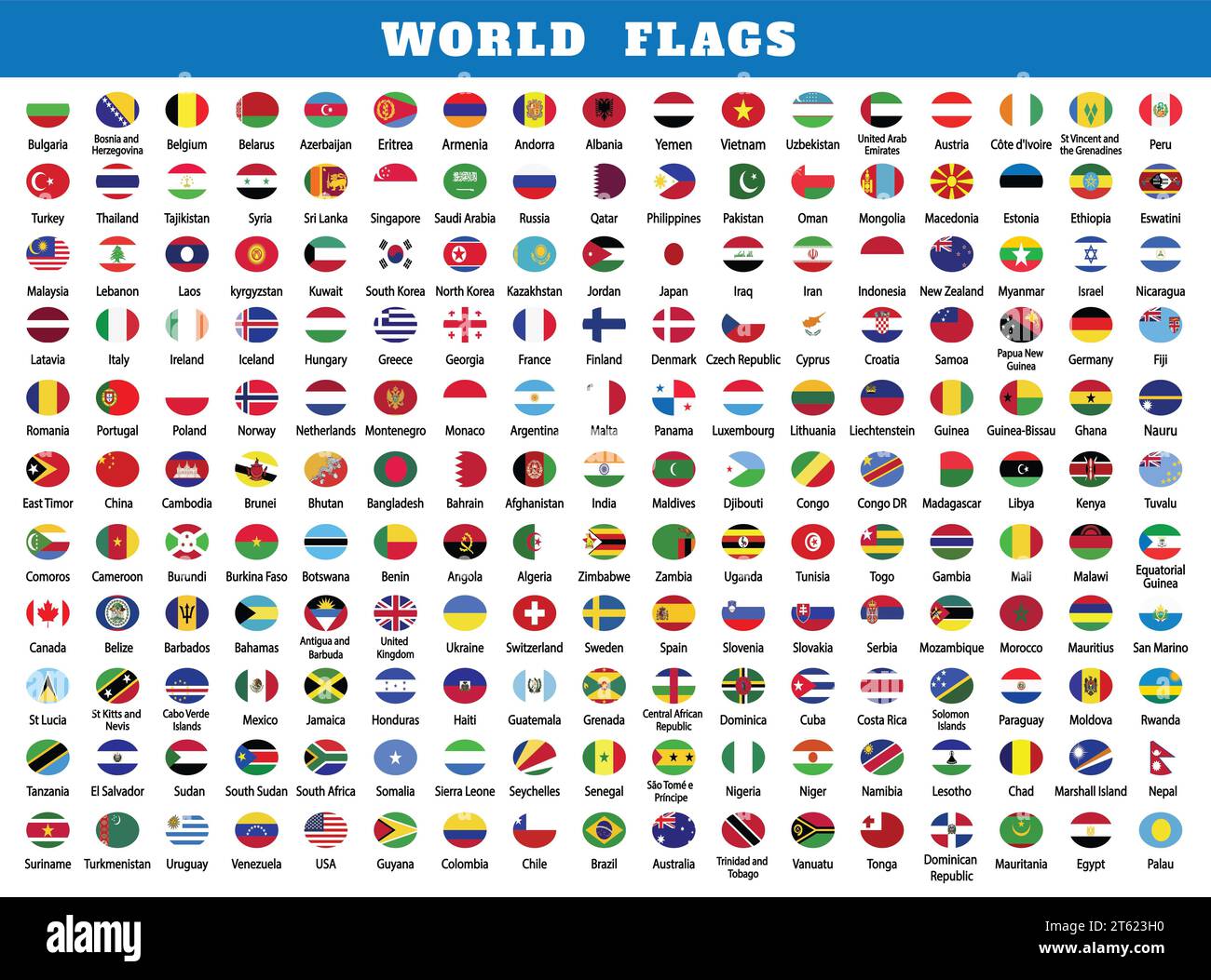 Rounded world flags Collection. circular design. Rounded world flags ...