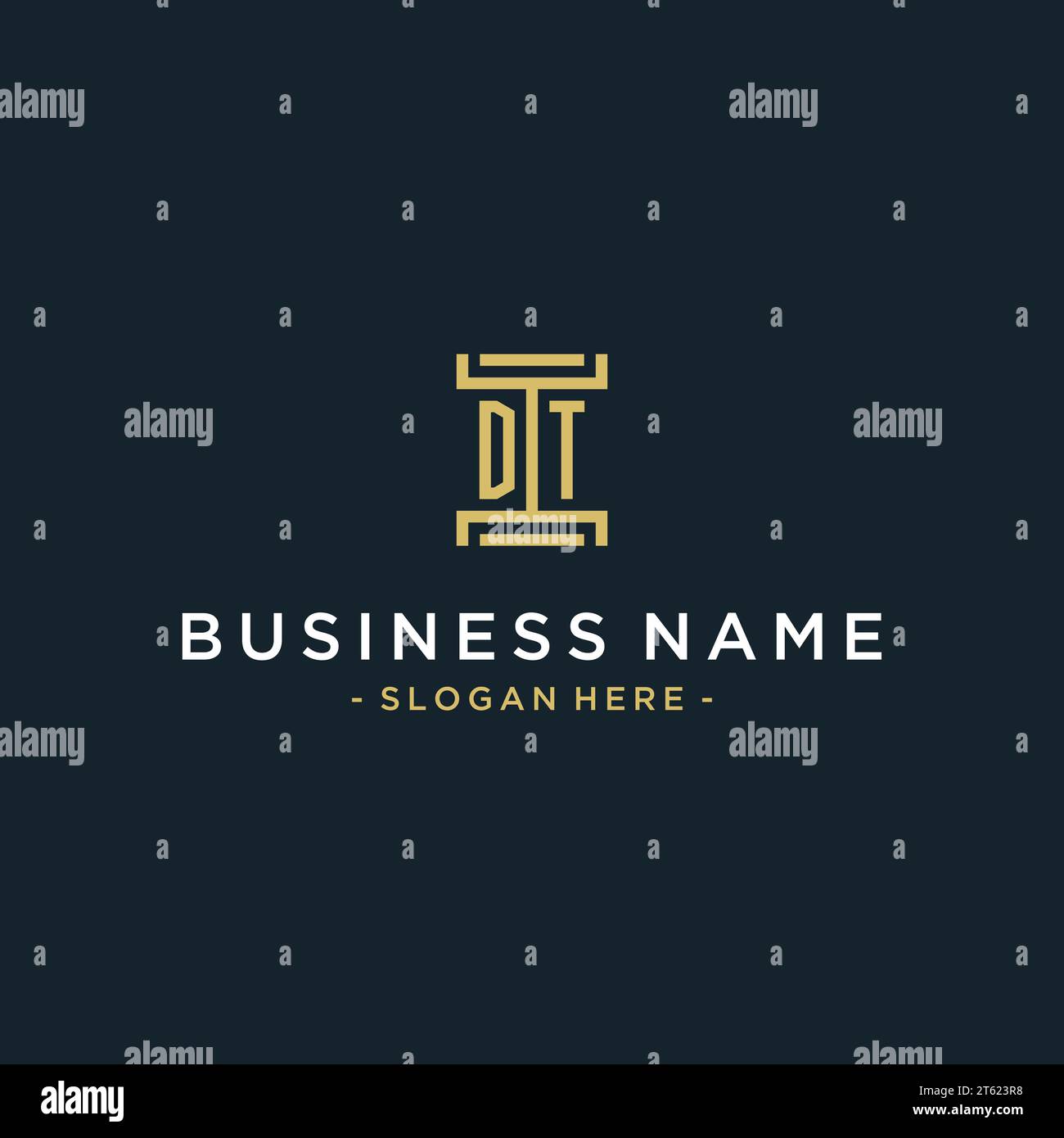 DT initial logo monogram design for legal, lawyer, attorney and law ...