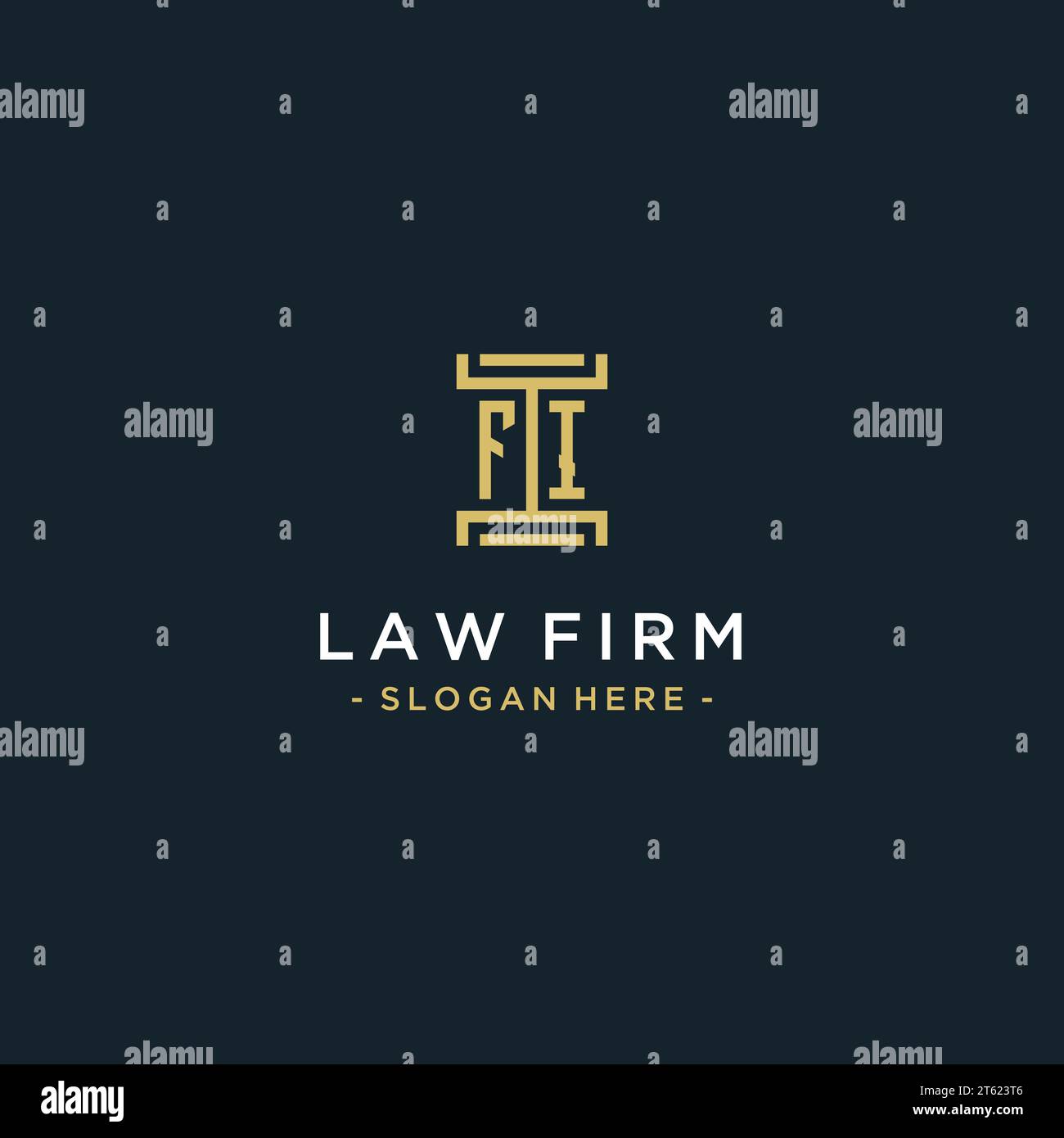 FI initial logo monogram design for legal, lawyer, attorney and law ...