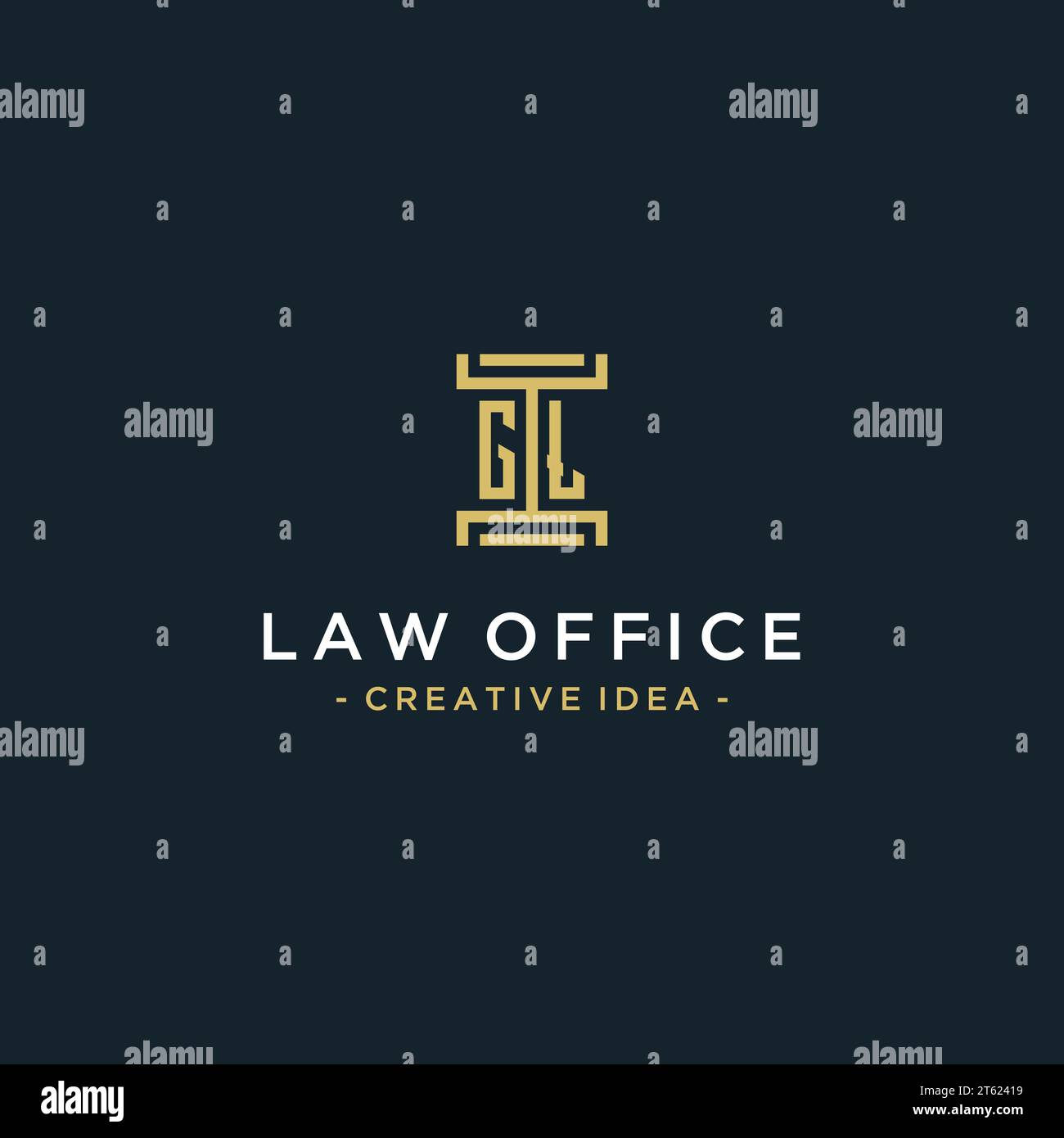 GL initial logo monogram design for legal, lawyer, attorney and law ...