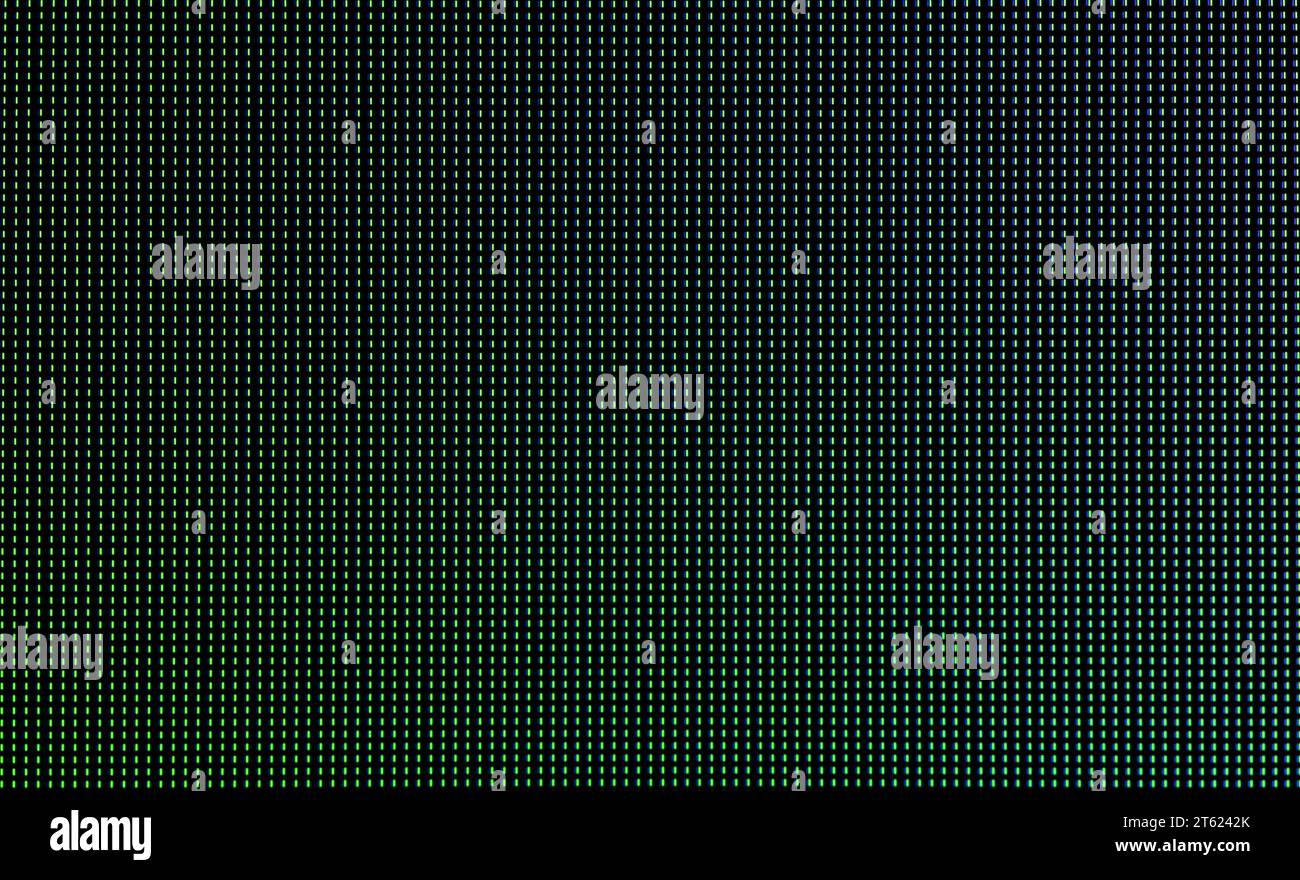 Macro photography of detailed OLED monitor in green tones. Abstract ...