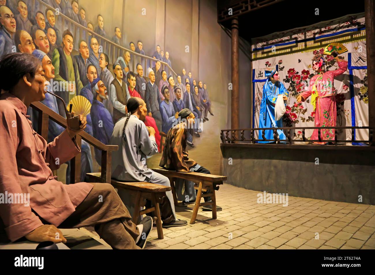 Peking opera stage sculpture Stock Photo - Alamy