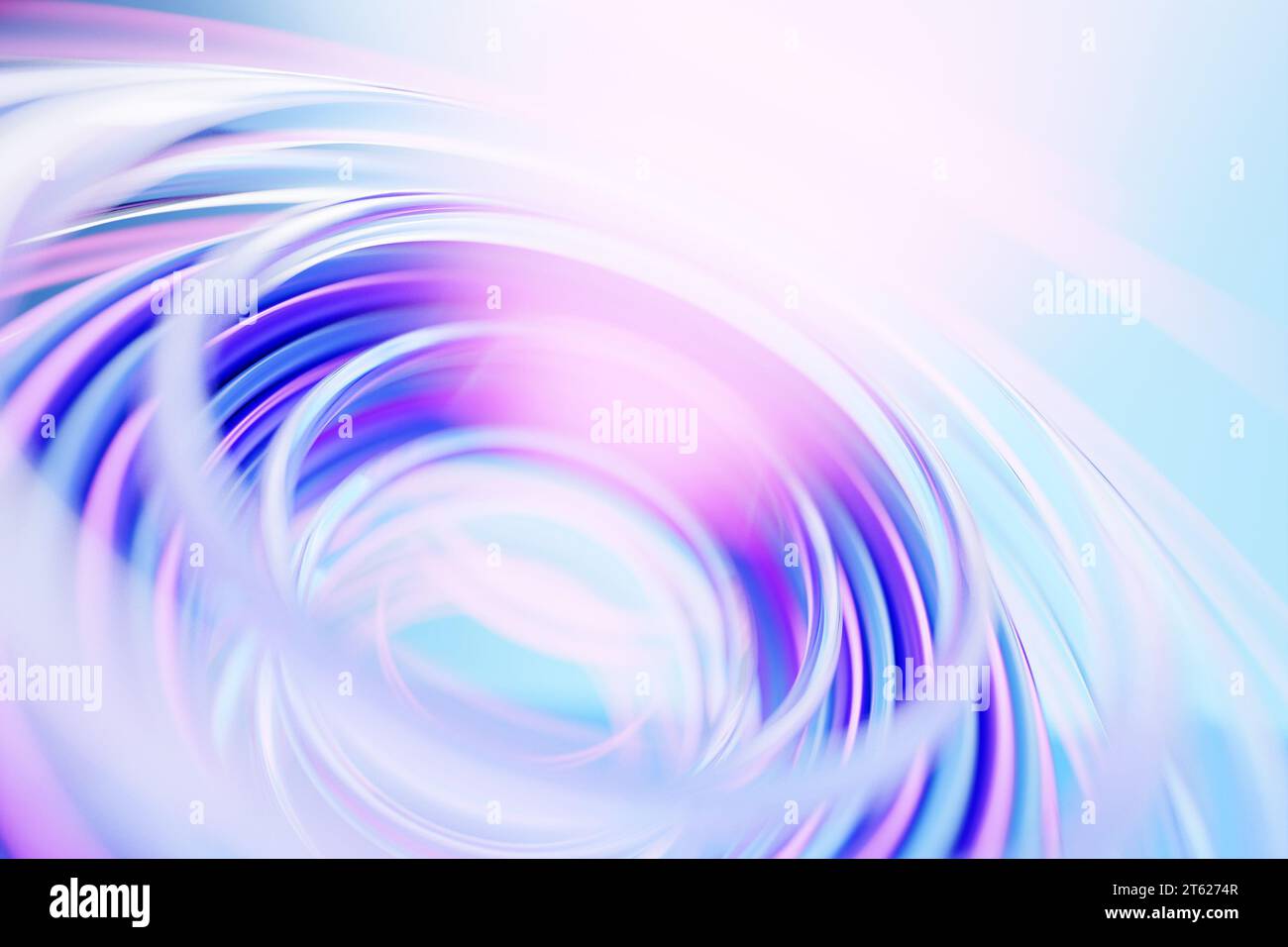 3D illustration of a colorful glowing, luminous torus shape on blue ...