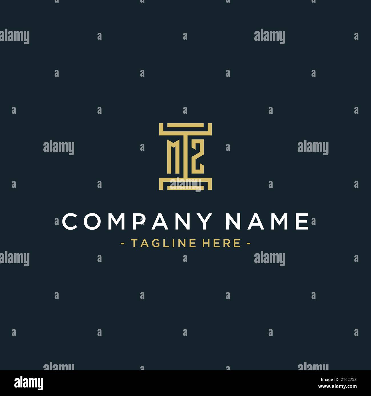 MZ initial logo monogram design for legal, lawyer, attorney and law ...