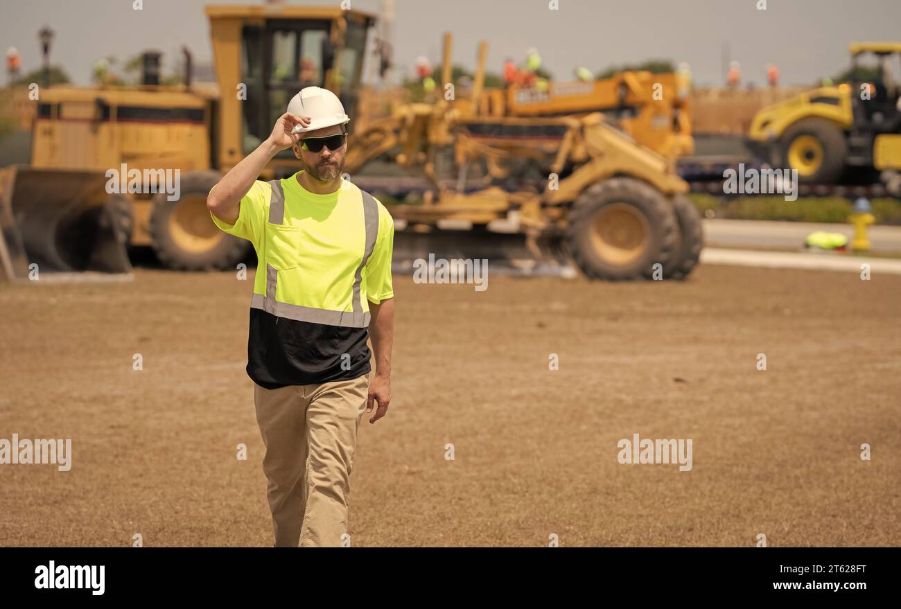 construction inspector man, copy space. construction inspector man at ...