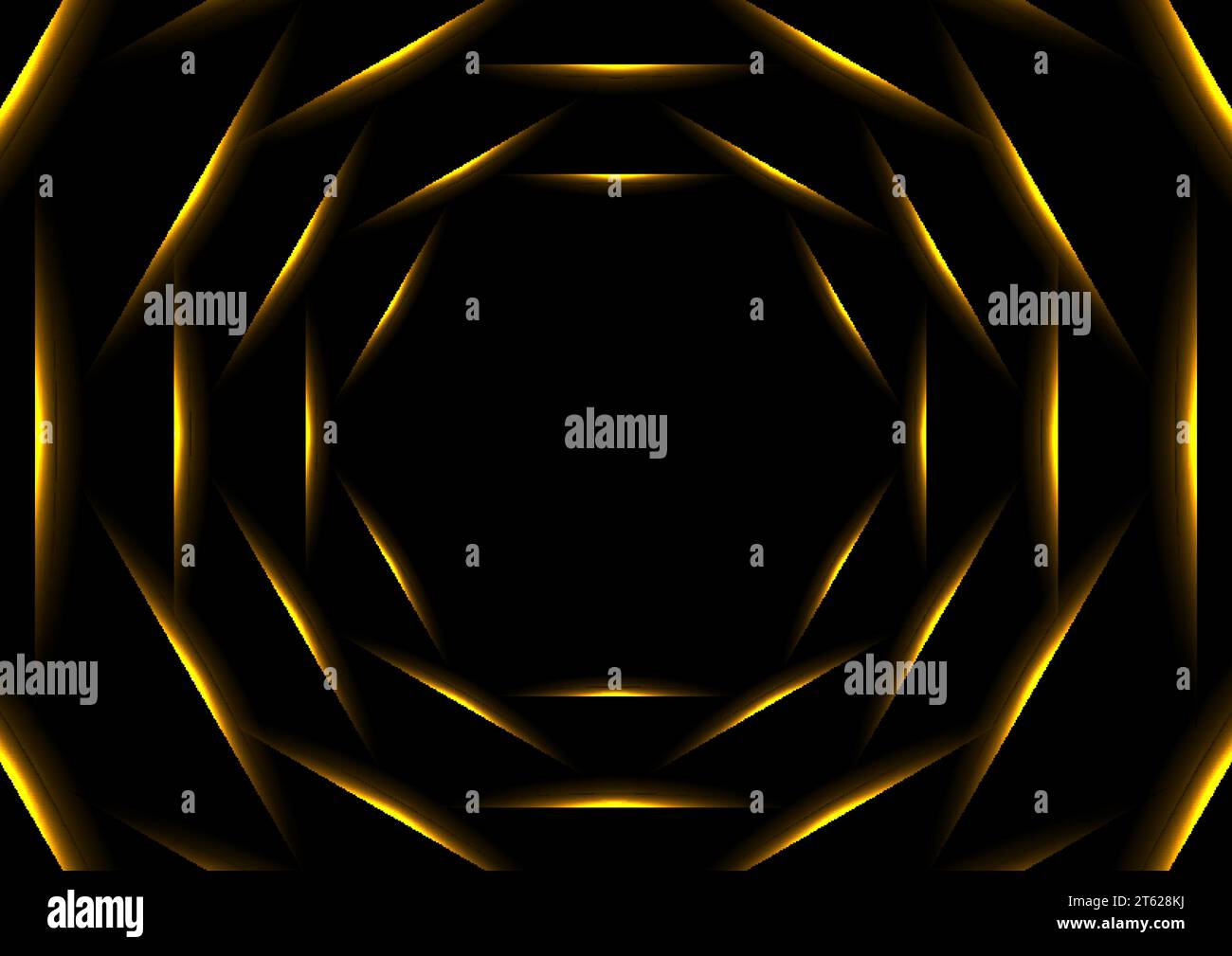 Orange neon glowing hexagons abstract background. Futuristic luminous ...