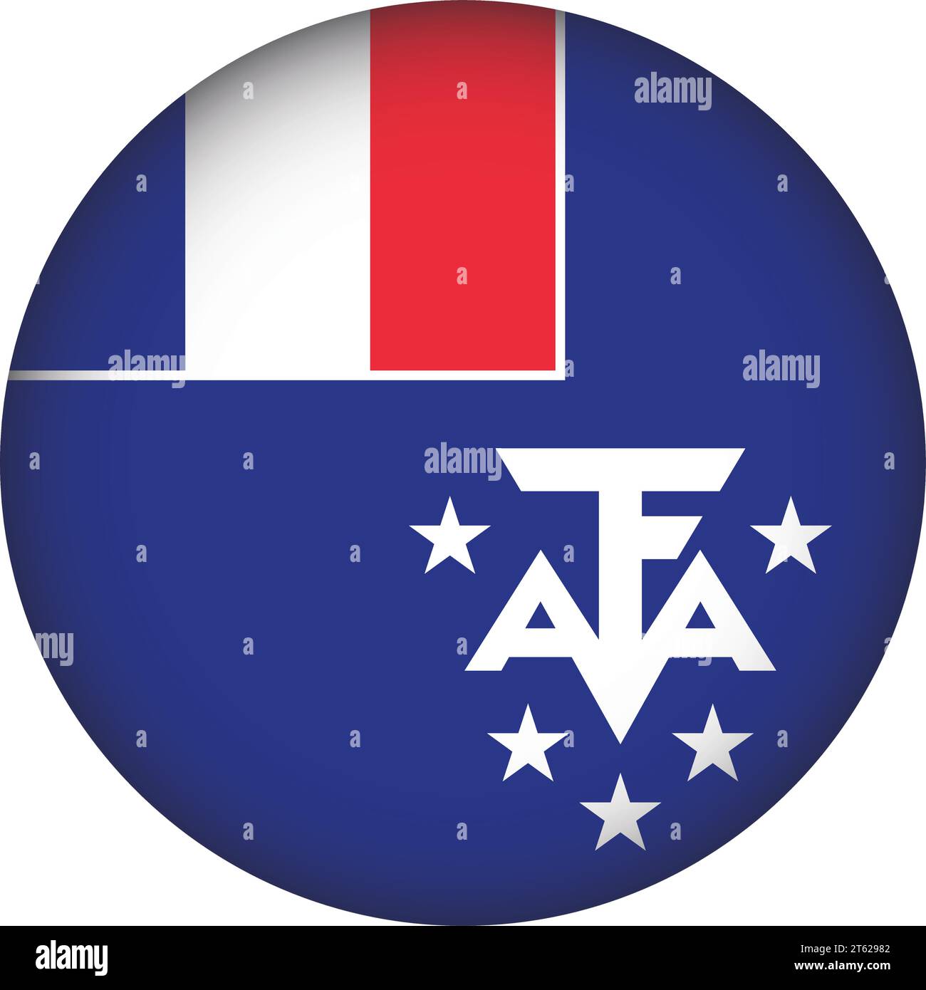 French Southern and Antarctic Land Flag Round Shape Vector Stock Vector ...