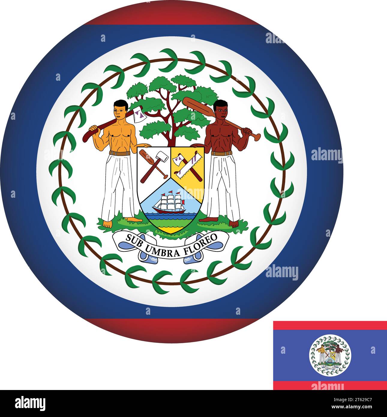 Round flag belize Stock Vector Images - Alamy