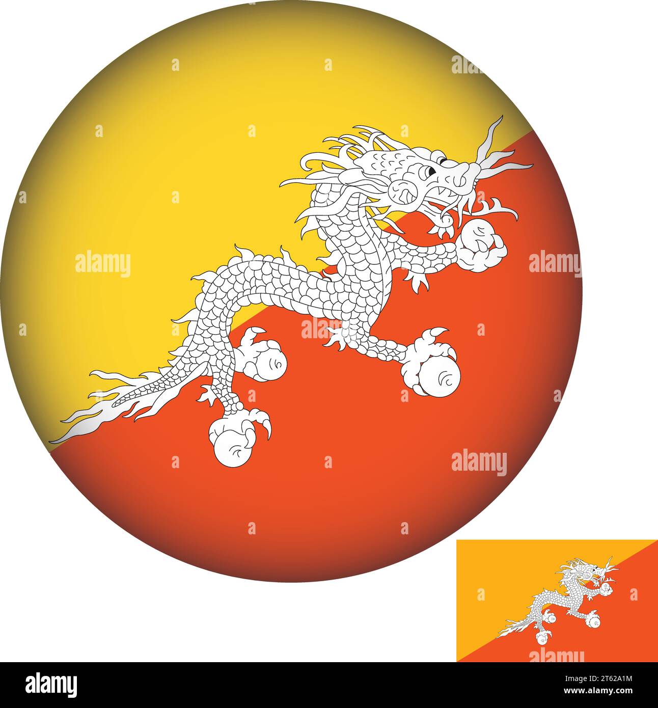 Bhutan Flag Round Shape Vector Stock Vector Image & Art - Alamy