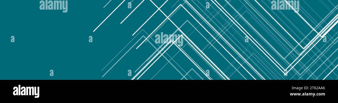 White minimal lines on blue background. Futuristic tech vector banner ...