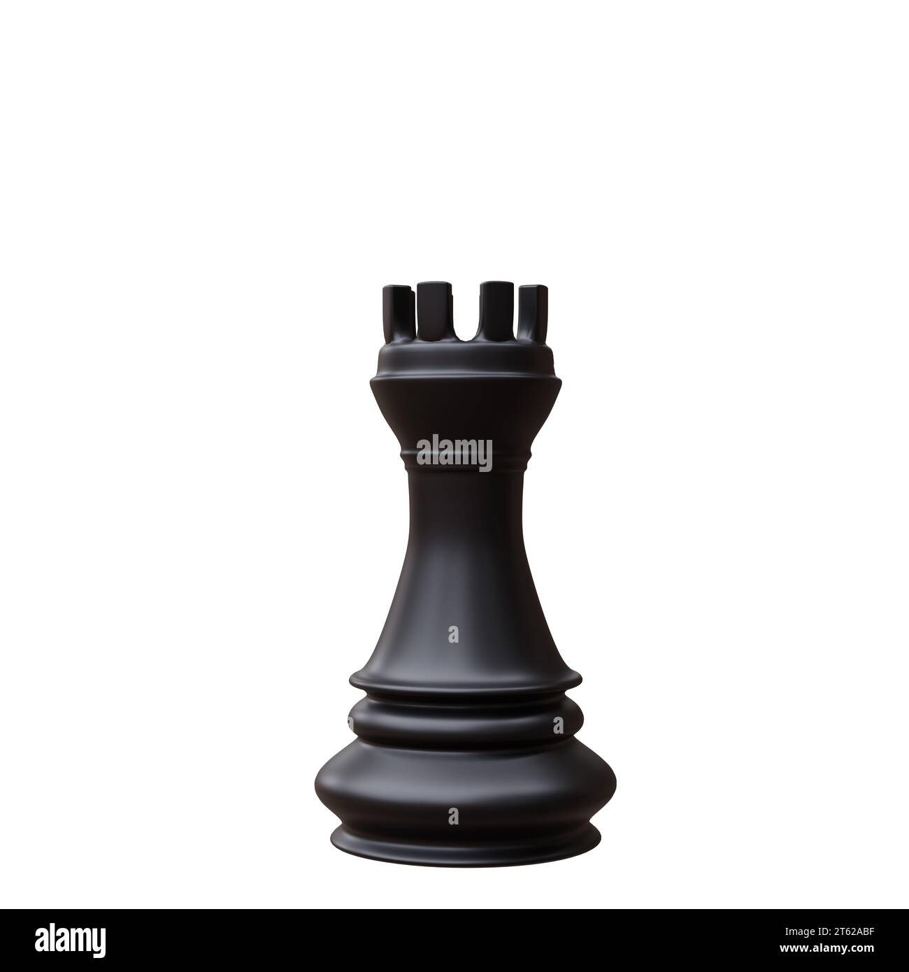 Black chess rook isolated on white transparent background. Business ...