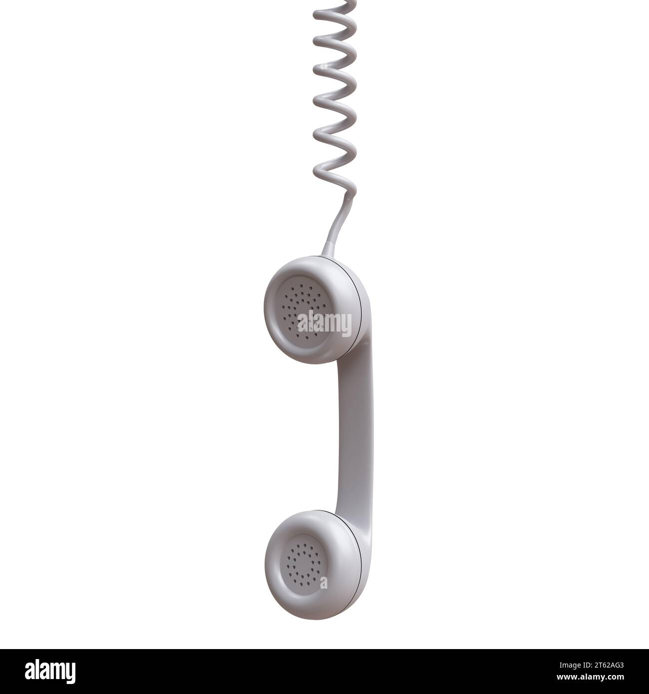 White old phone receiver isolated on white transparent background Stock ...