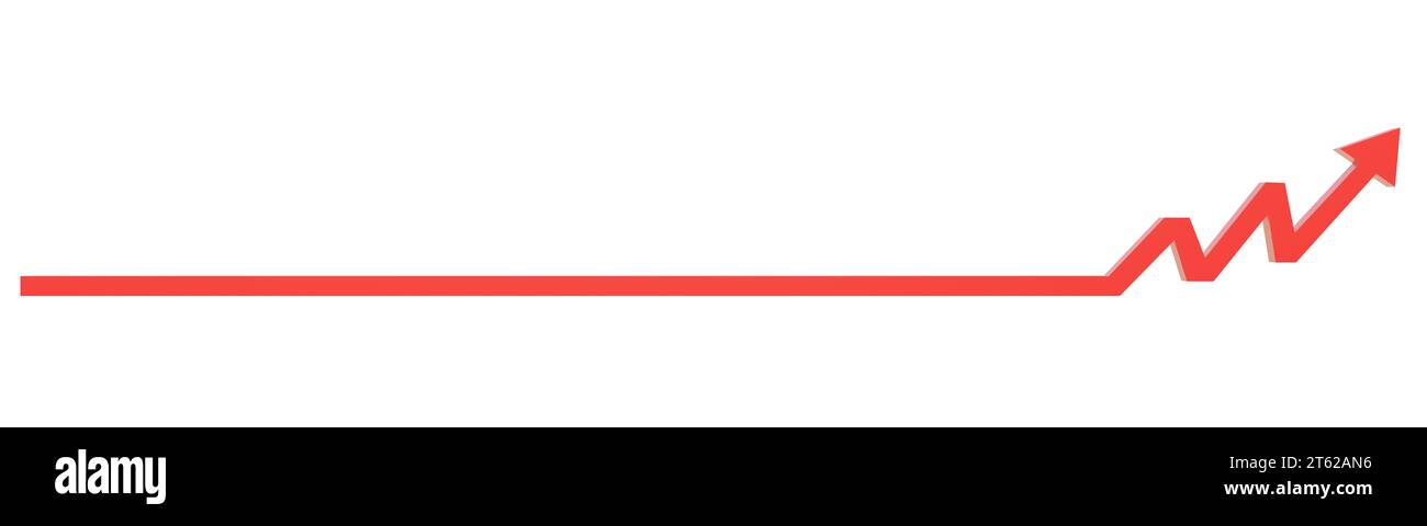 Business grow, Red graph with arrow up isolated on white, transparent ...