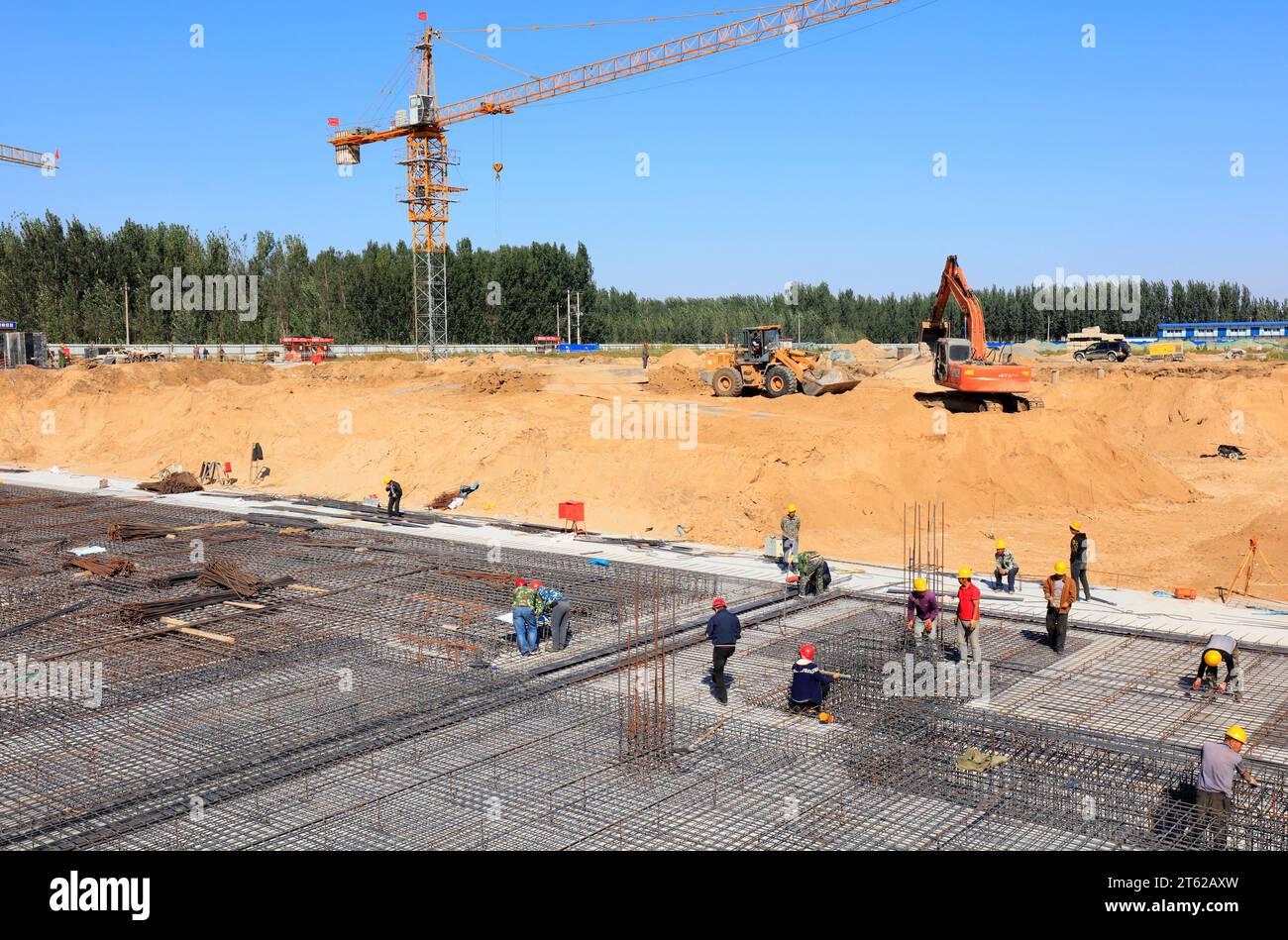 Construction site scene Stock Photo - Alamy