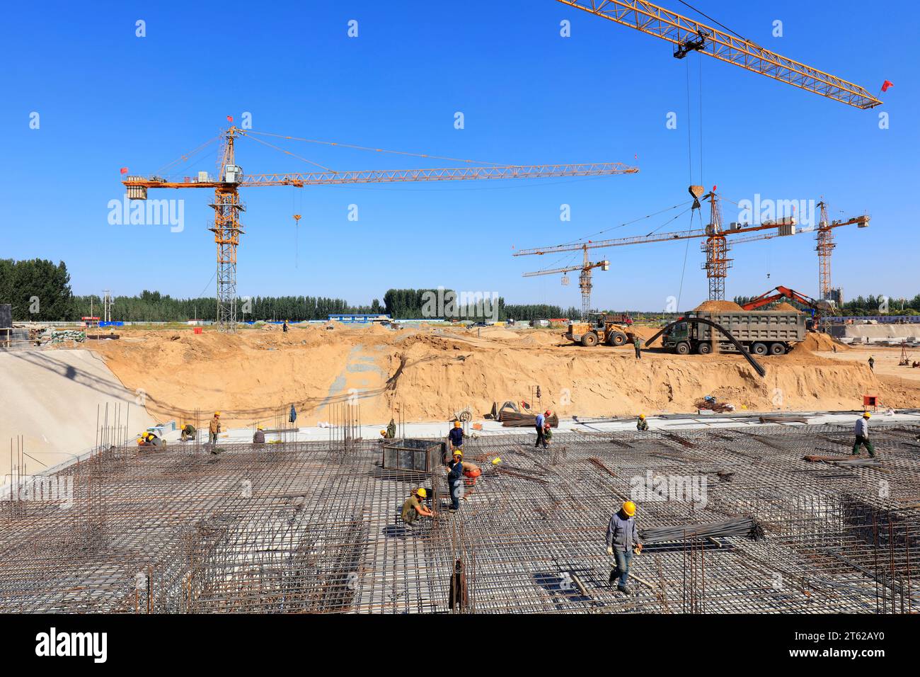 Construction site scene Stock Photo - Alamy