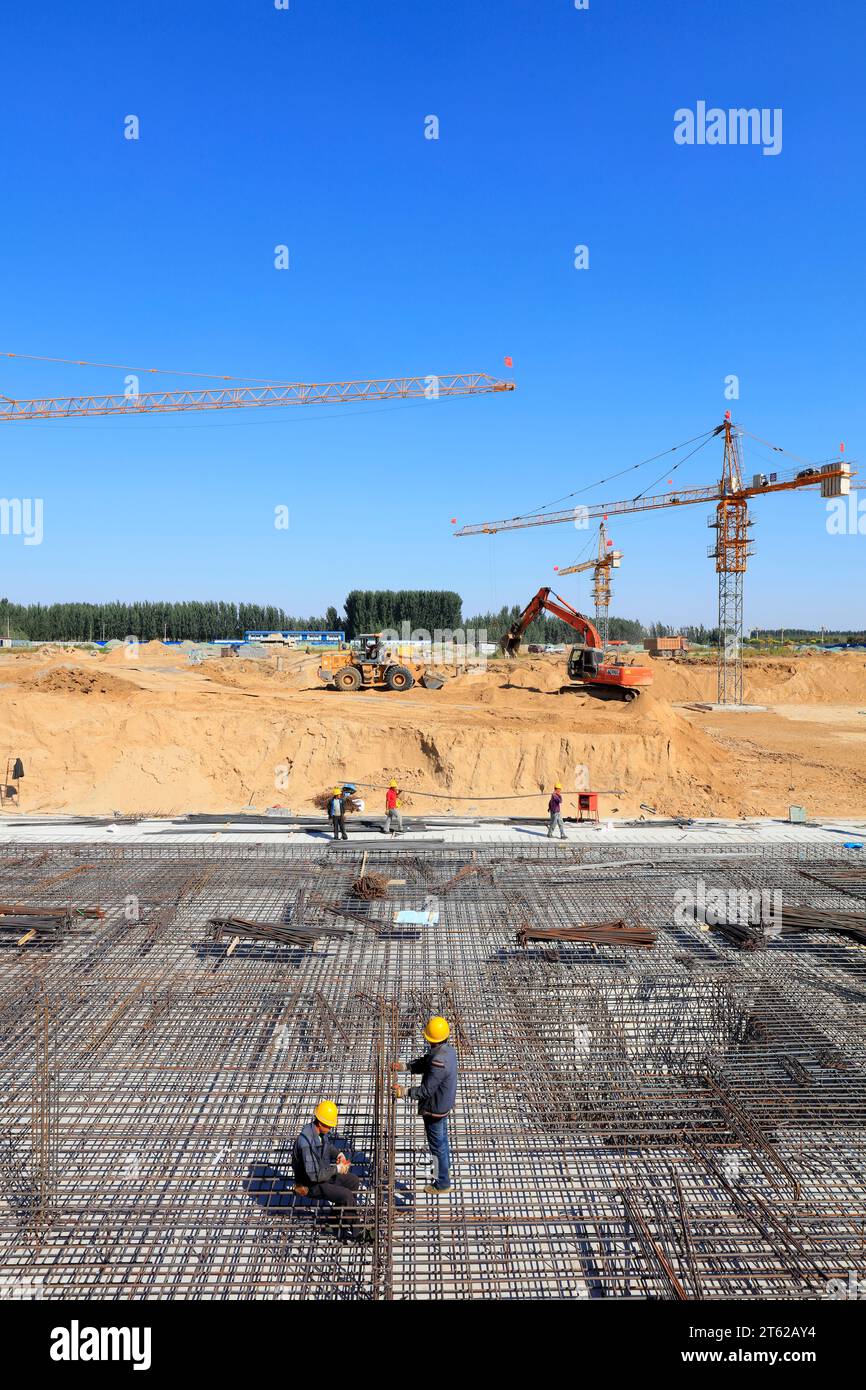 Construction site scene Stock Photo - Alamy