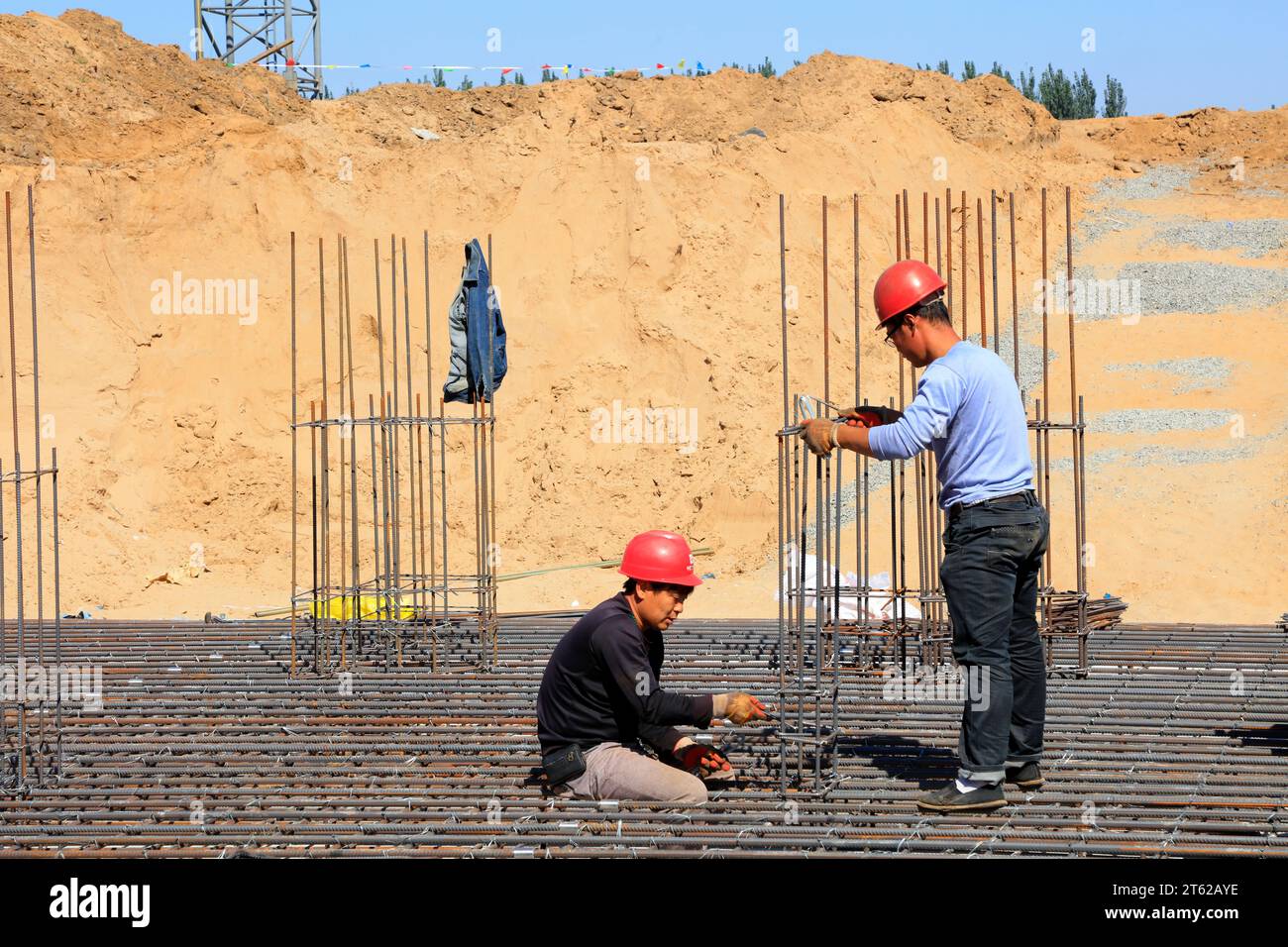 Construction workers on the site Stock Photo - Alamy