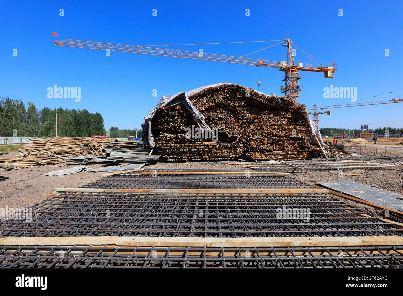 Construction site scene Stock Photo - Alamy