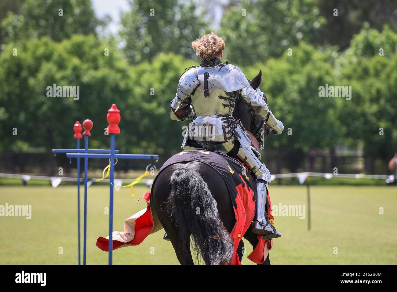 Knight jousting. Medieval knights during a jousting tournament. Knights competition Stock Photo ...
