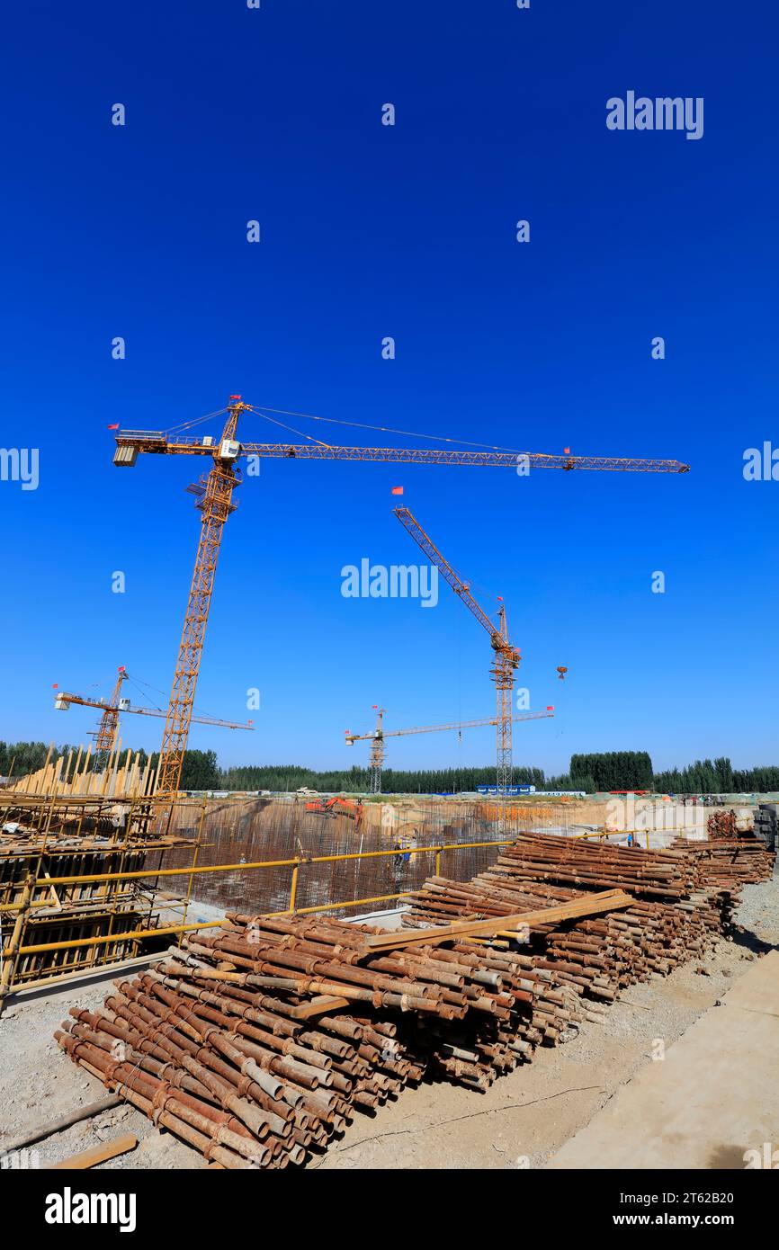 Construction site scene Stock Photo - Alamy