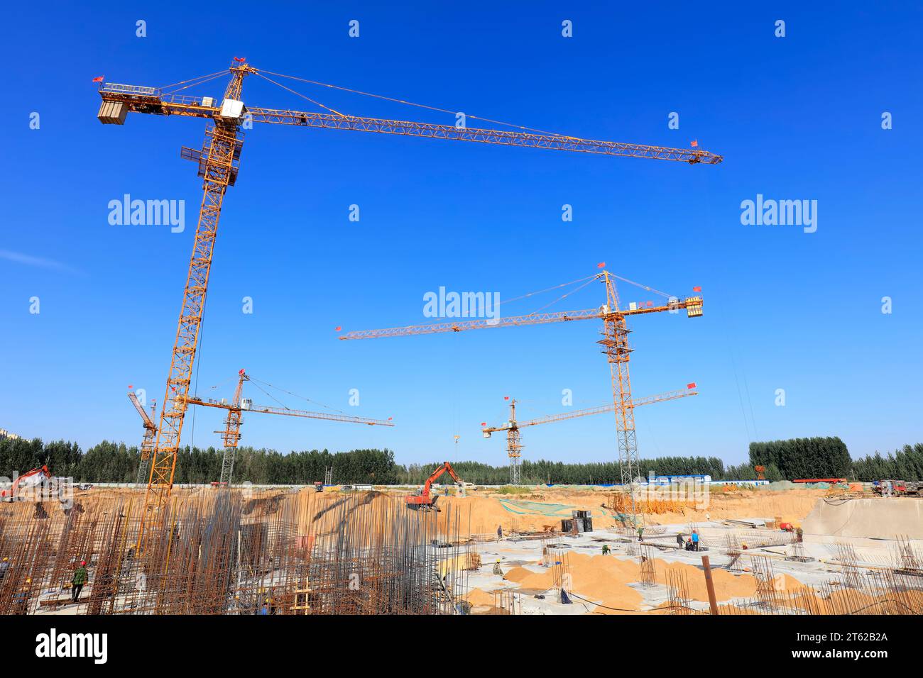 Construction site scene Stock Photo - Alamy