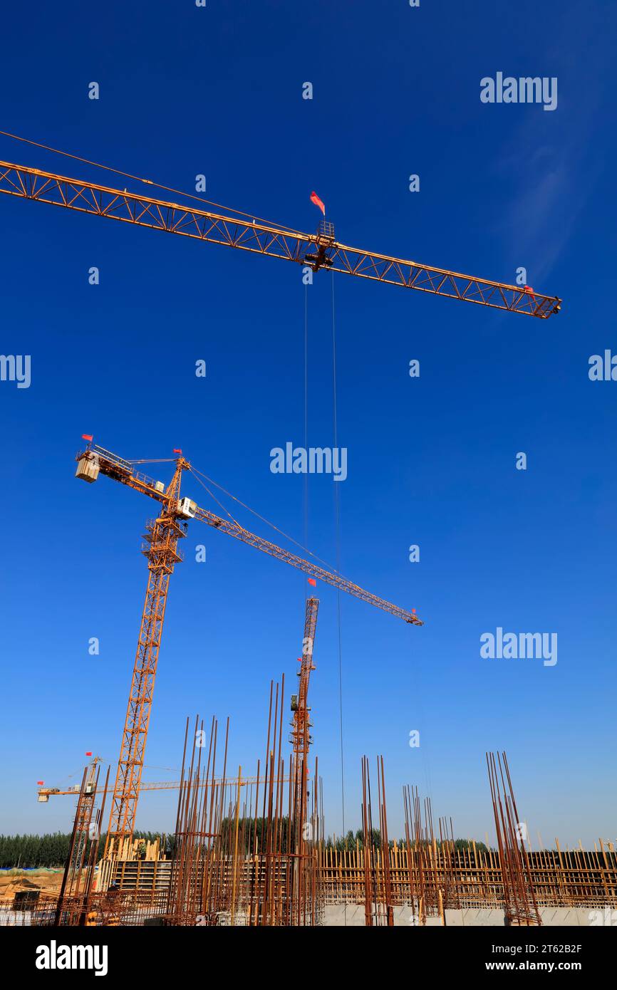 Construction site scene Stock Photo - Alamy