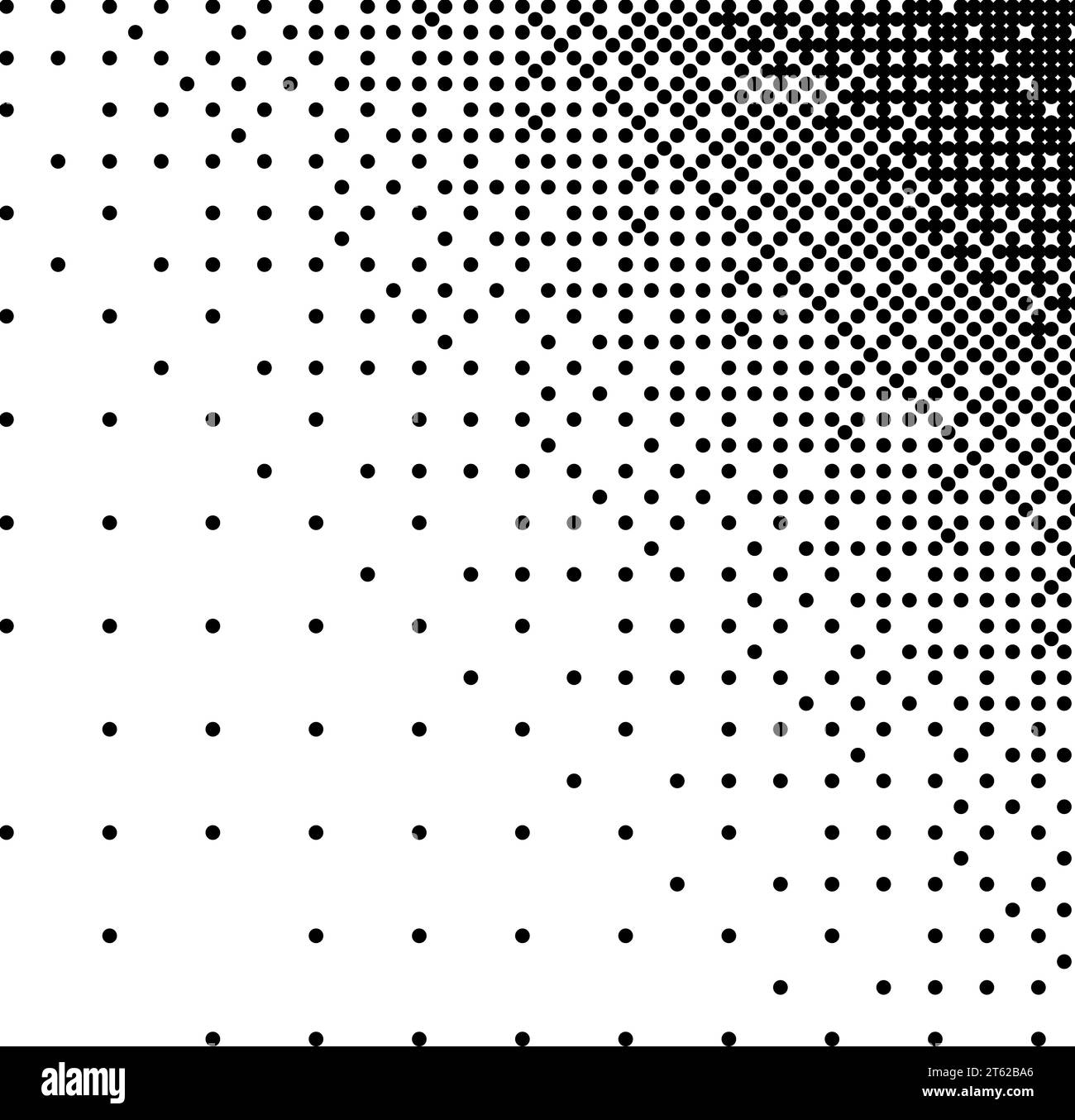 Screentone corner with black halftone raster gradient of small dots on ...